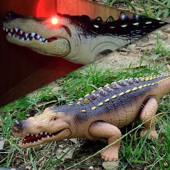 Shop Lifelike Electric Crocodile Crawling Animal Model Luminescent ...