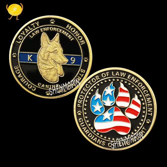 Shop American police dog K9 commemorative coin brave police dog ...