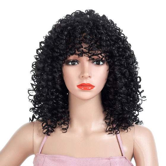 Shop Kanekalon Wigs Afro Kinky Curly Wig Natural Black Burg Synthetic ...